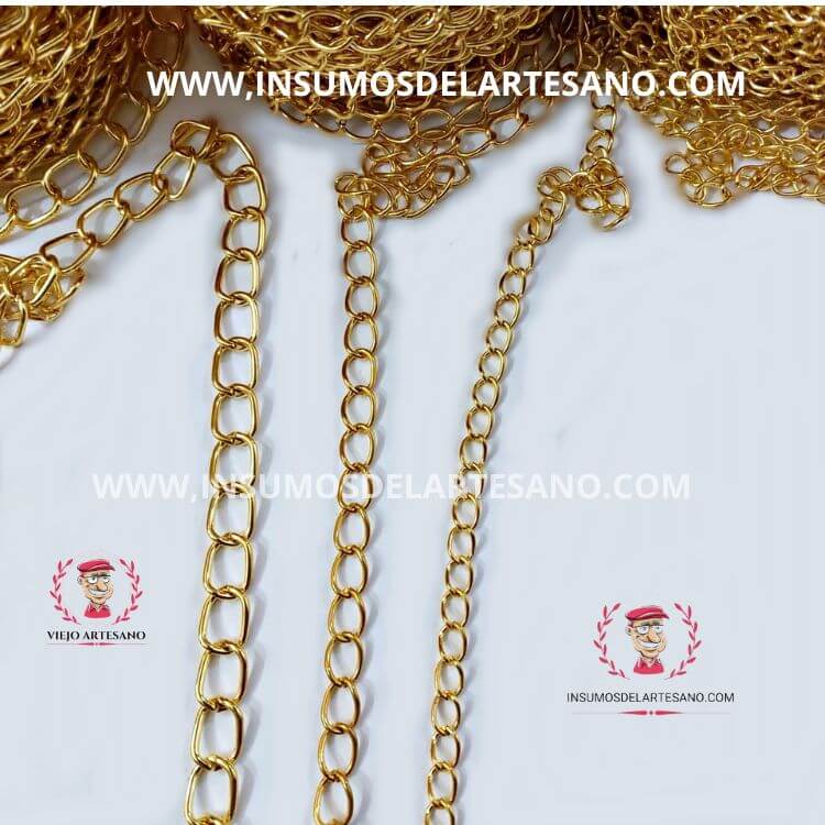 CADENA METAL 12 MM (1 METRO) BAÑO DORADO (-10 % DESC CON TRANSFERENCIA ...