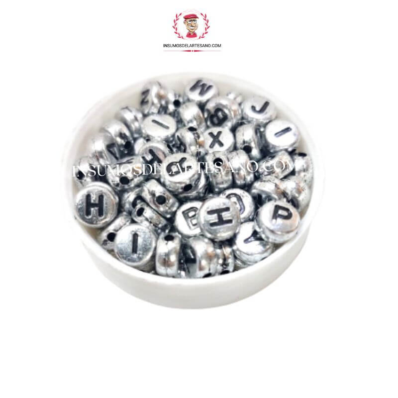 LETRAS ABC PLATA Y NEGRO (100 UNIDADES) (-10% desc con transferencia ...